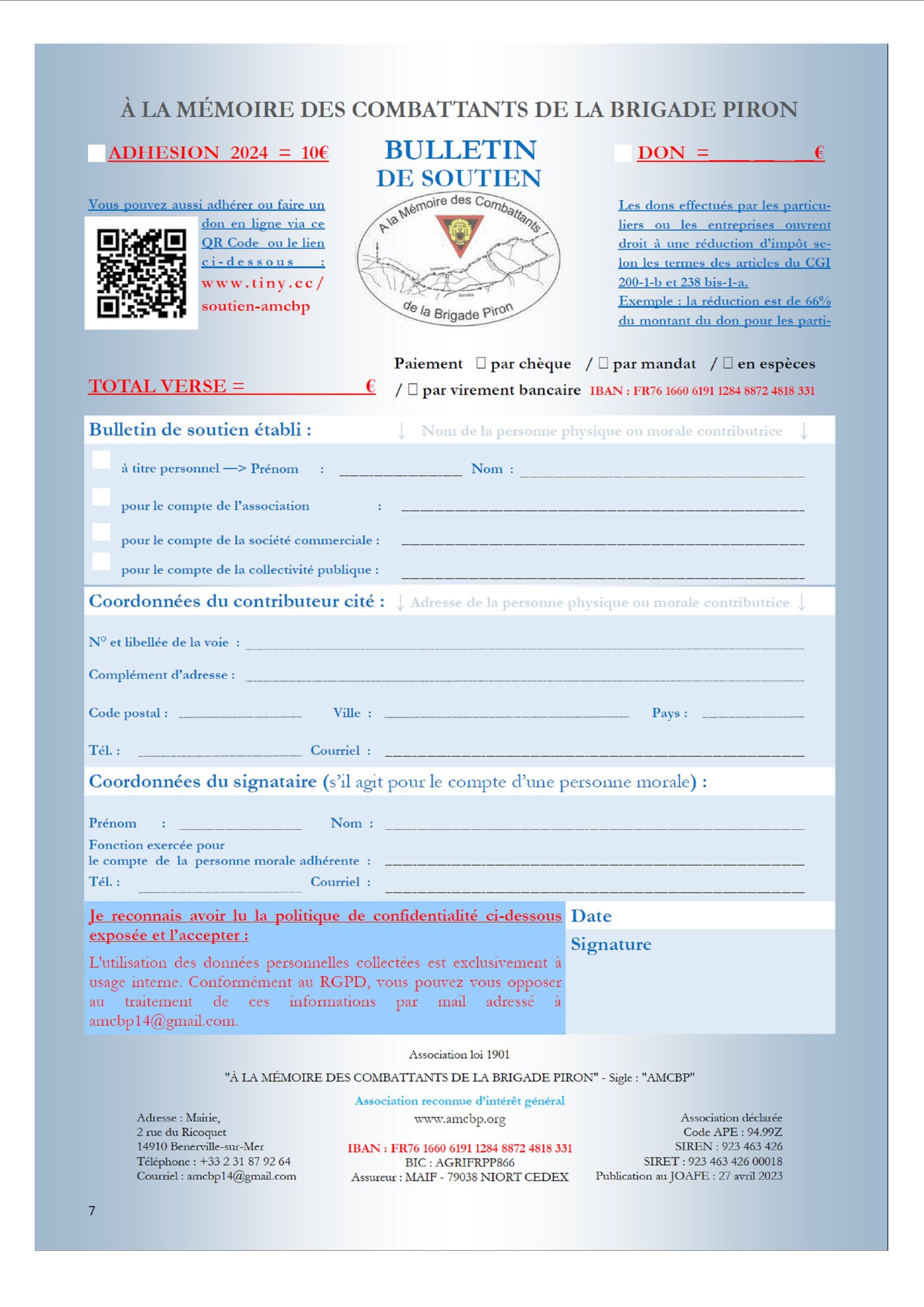 Soutenir le projet – Faire un don – AMCBP